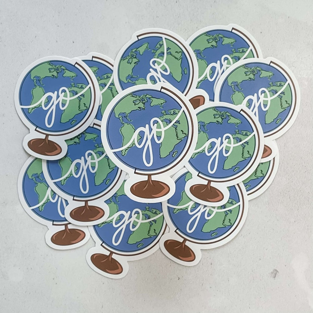 Go Globe Vinyl Sticker
