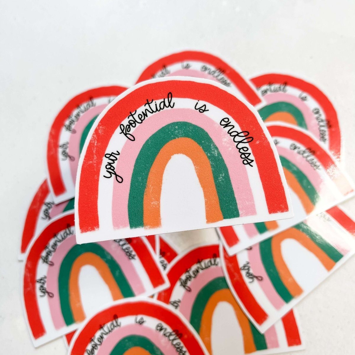 Your Potential Is Endless Rainbow Vinyl Sticker